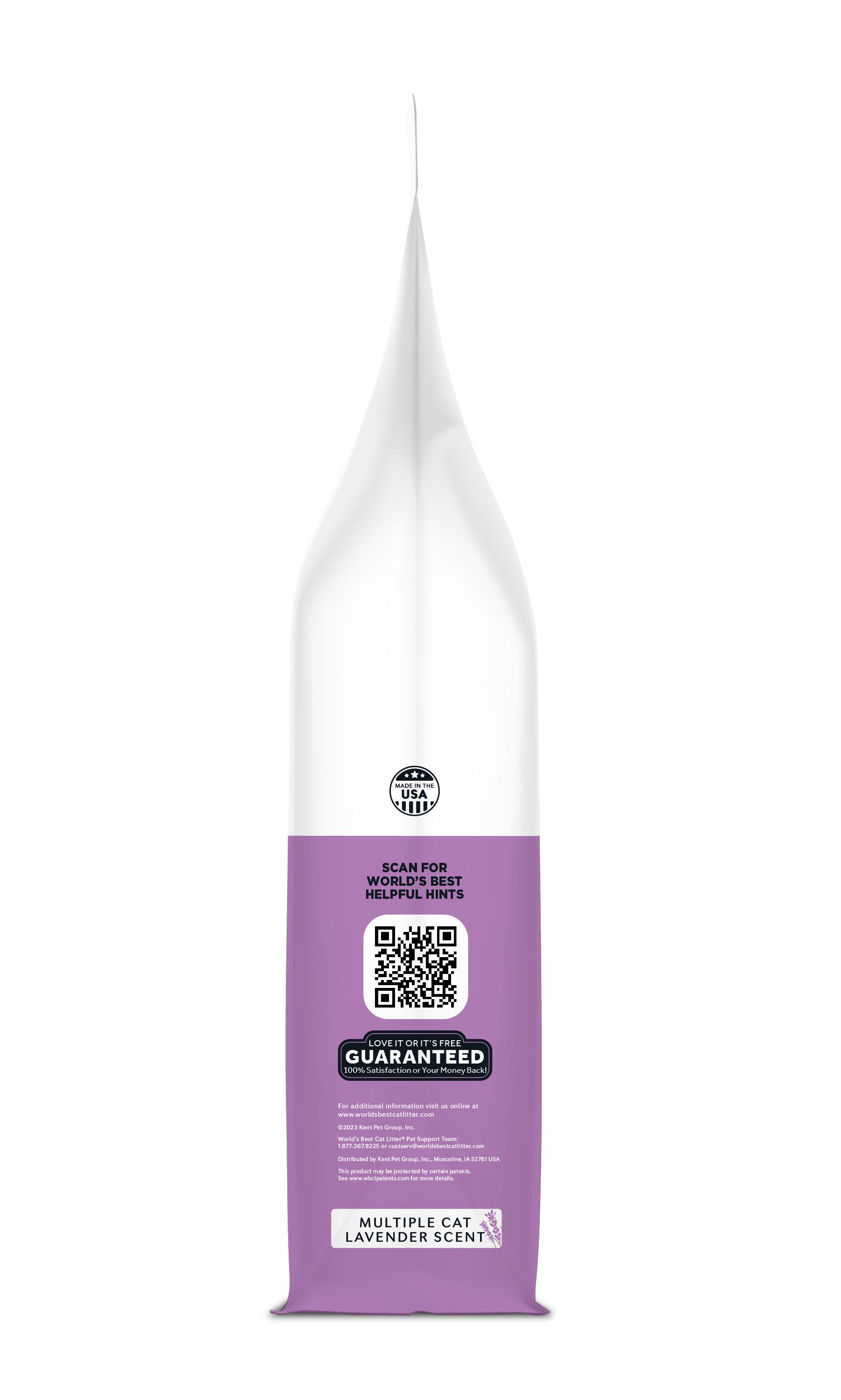 World's Best Multiple Cat Lavender Scented Clumping Cat Litter, 7-lb ...