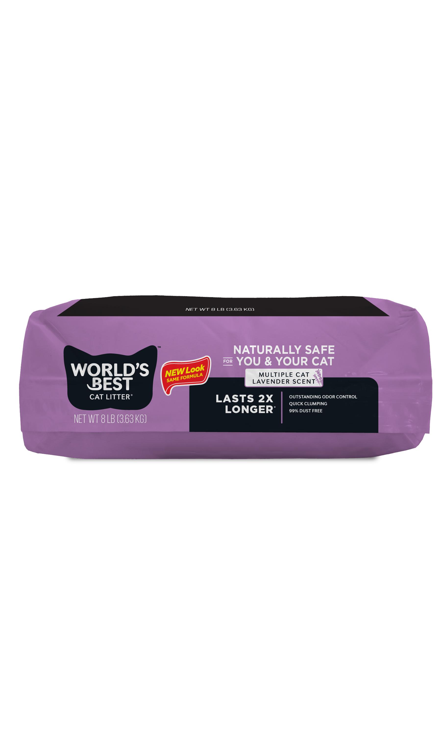World's Best Multiple Cat Lavender Scented Clumping Cat Litter, 7-lb ...