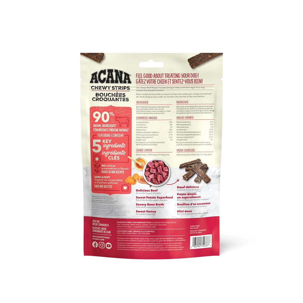 ACANA Chewy Strips Hip & Joint Beef Recipe Dog Treats, 4-oz | Global ...