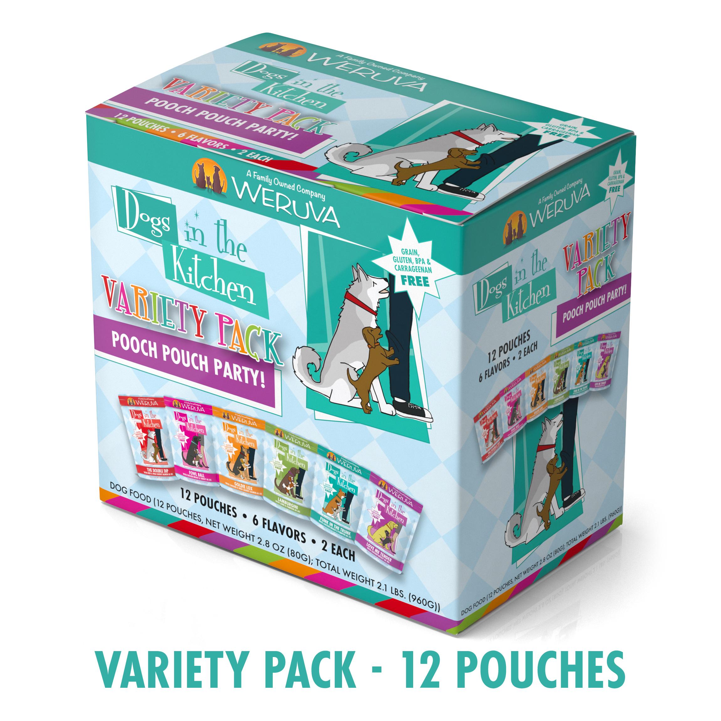 Weruva Dogs in the Kitchen Pooch Pouch Party! Variety Pack Grain-Free ...
