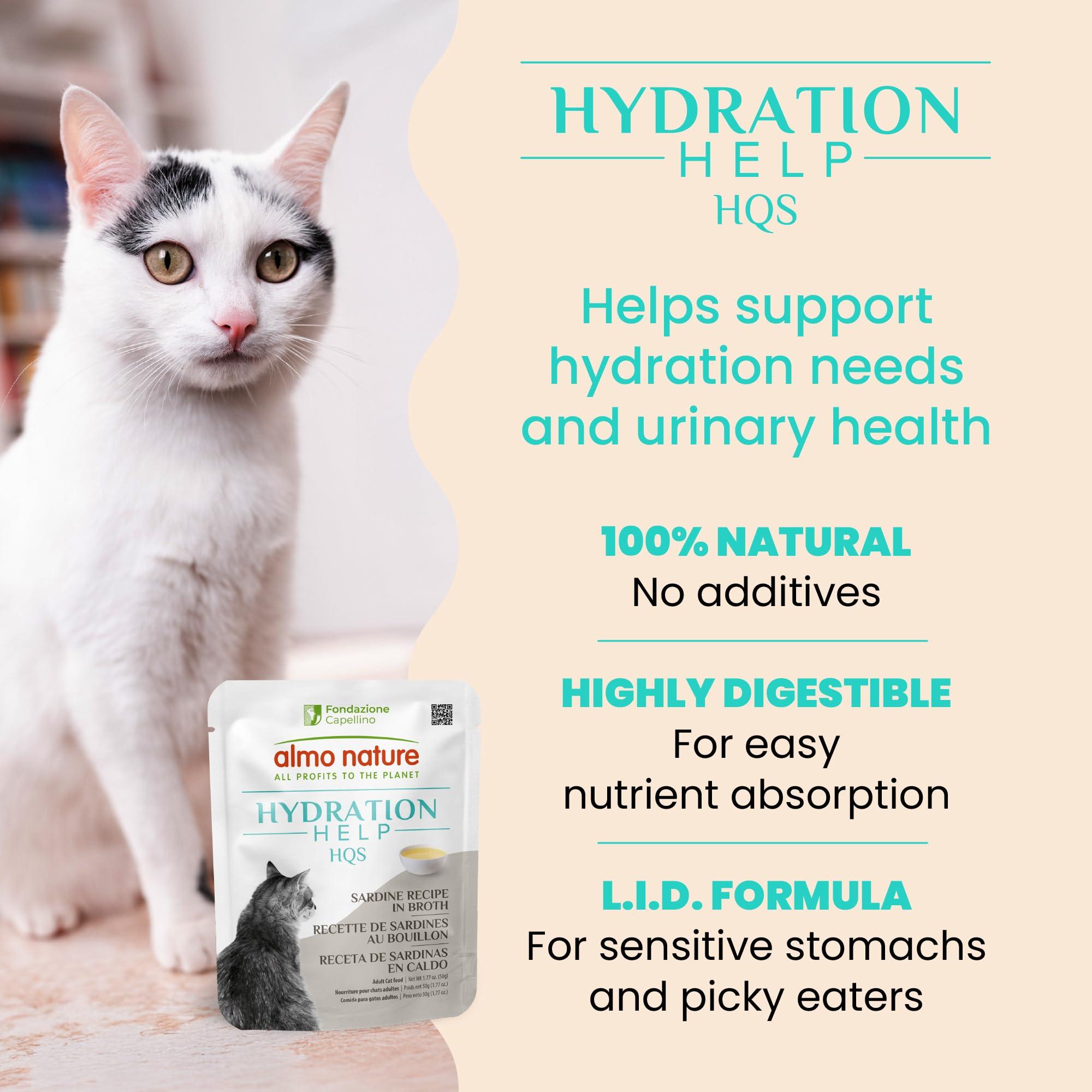 Almo Nature HQS Hydration Help Sardine in Broth Wet Cat Food Supplement ...