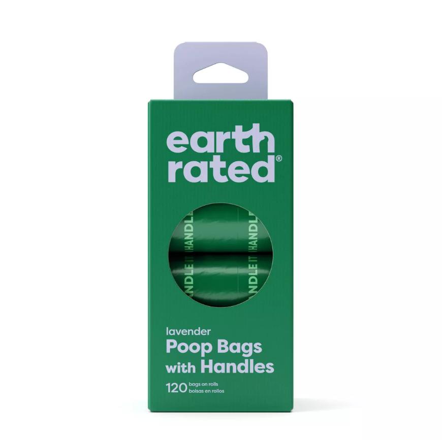 Earth Rated Lavender Handled Dog Poop Bags Refill Rolls, 120-count ...
