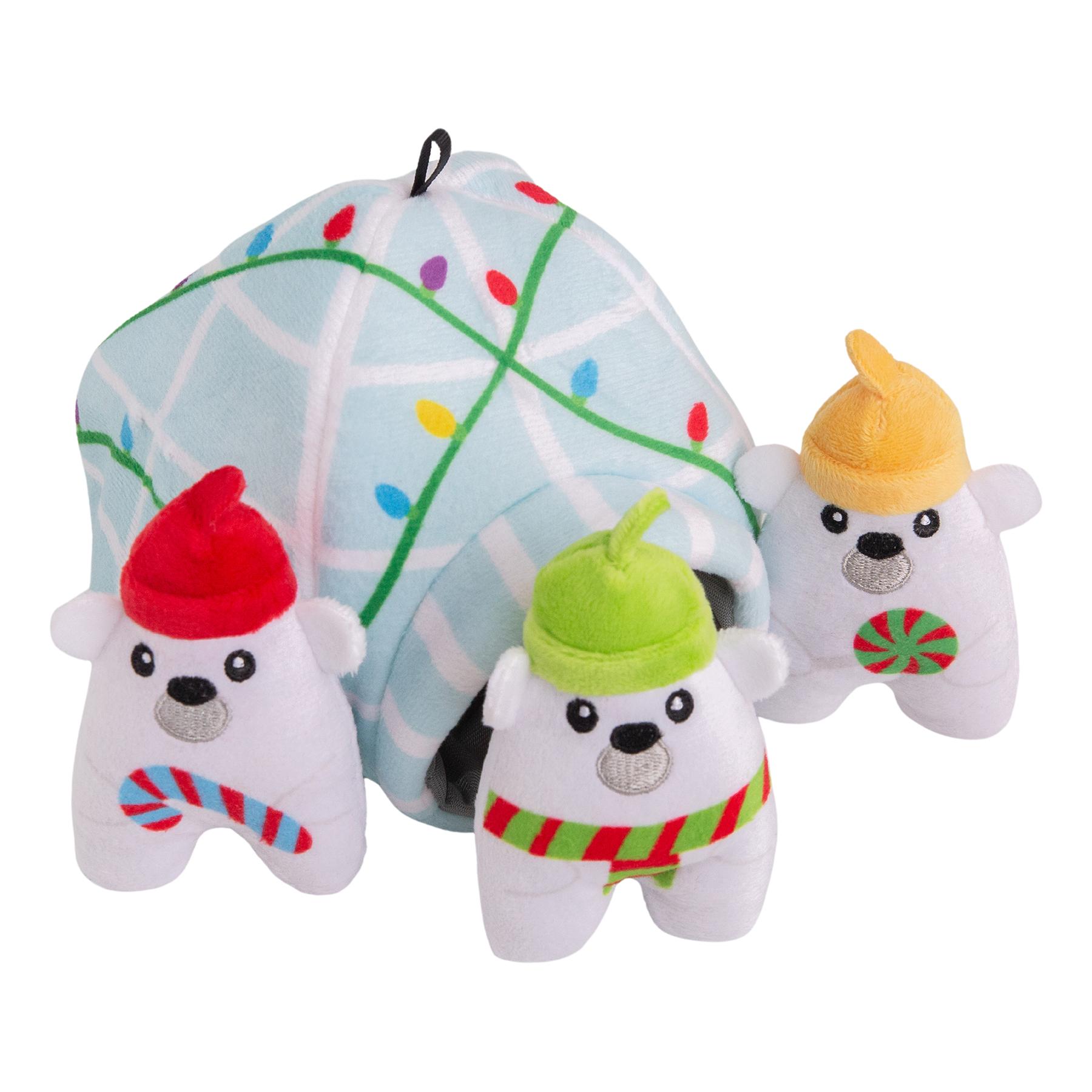 Snugarooz Hide & Seek Igloo with Polar Bears Dog Toy | Stouffville
