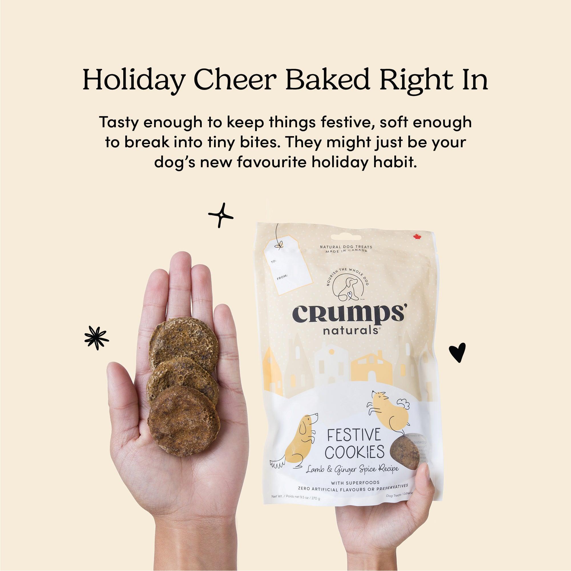 Crumps' Naturals Festive Cookies Lamb & Ginger Spice Dog Treats, 9.5-oz ...